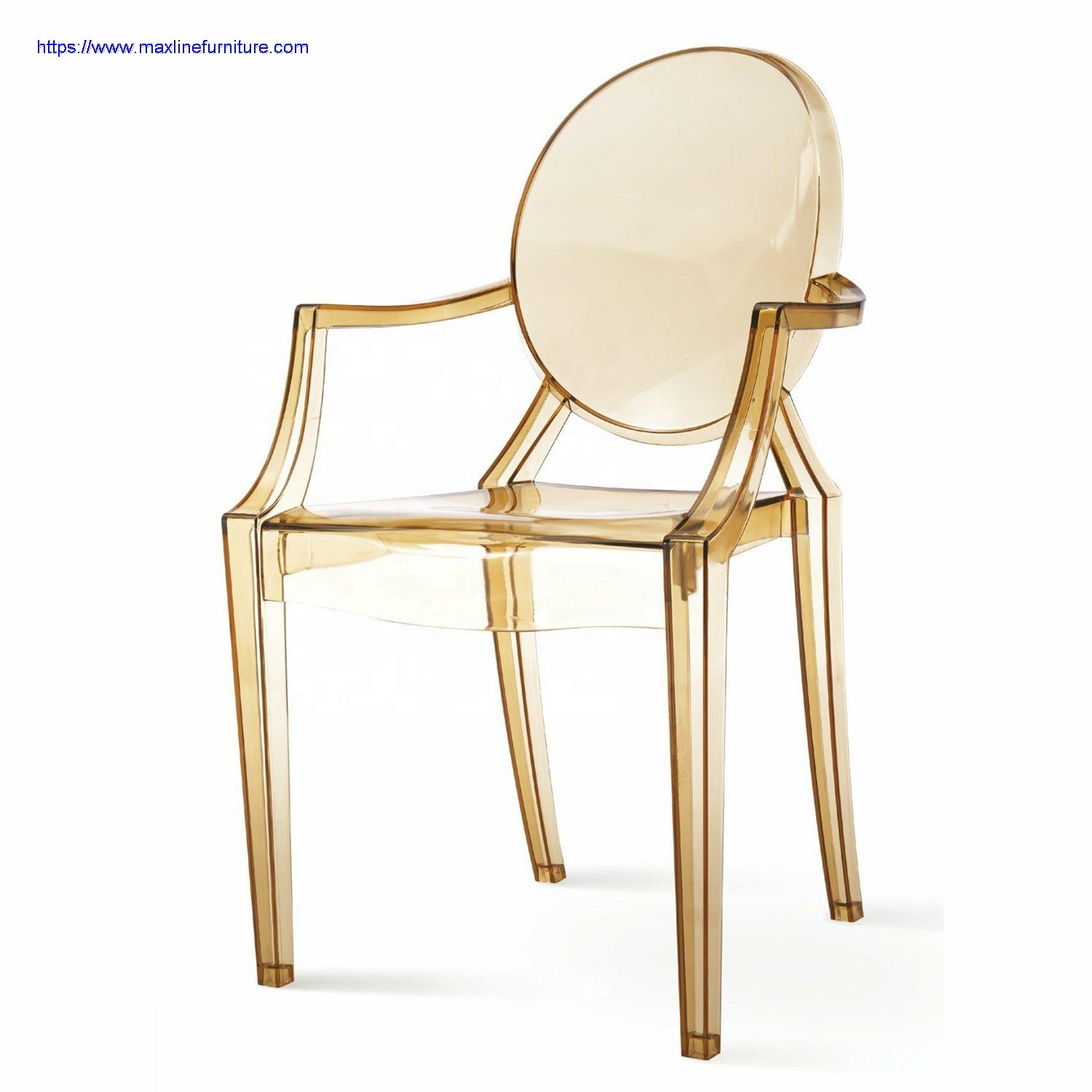 Garden Modern Outdoor Stackable Plastic Arm Dining Ghost Chair For Events