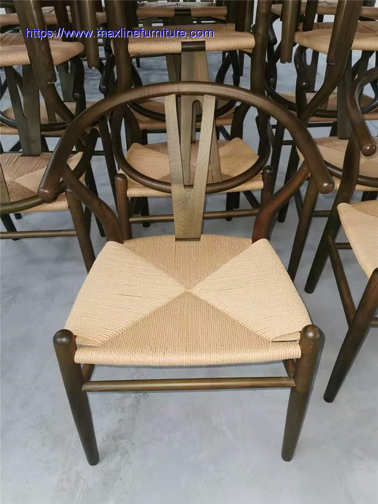 Wood Kitchen Dining Wishbone Chair With Armrest Chair
