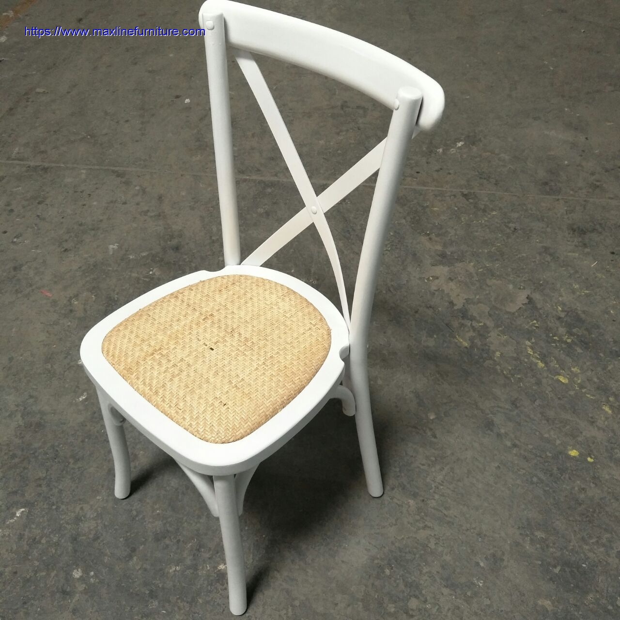 Cross Back Wood Stackable Dining Chairs